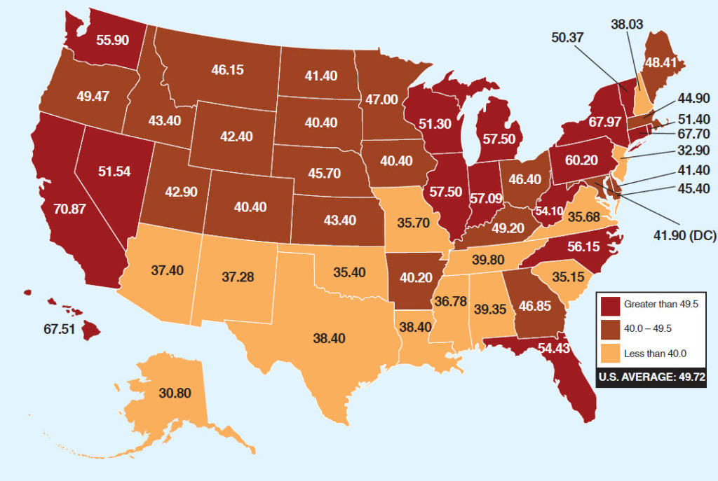 A gasoline tax map that explains a lot – West Burlington, Iowa